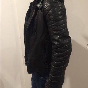 Marc Anthony | Jackets & Coats | Marc Anthony Black Faux Leather Hooded ...